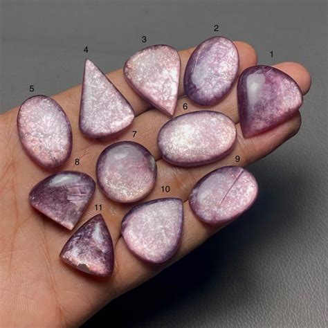 Gem Lepidolite A One Quality Gem Lepidolite Cabochon Loose Gemstone For