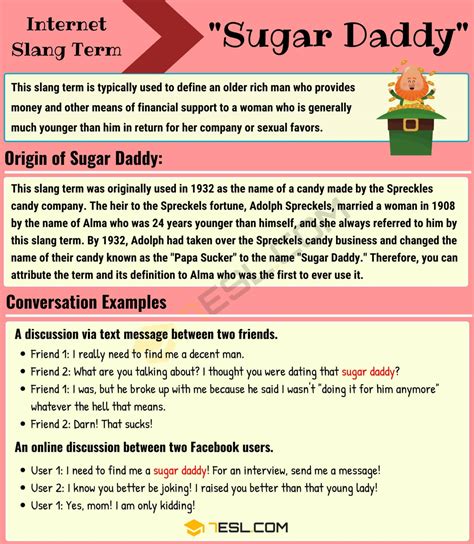 Sugar Daddy Meaning Origin And Examples • 7esl