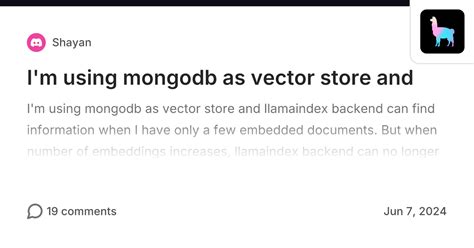 Im Using Mongodb As Vector Store And