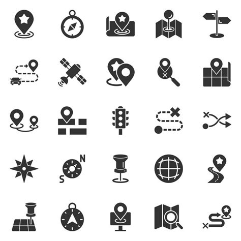 Premium Vector Navigation Icon Set In Flat Style Gps Direction Vector