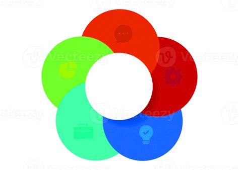 Five Steps Colorful Circle Object For Infographic Template 12414584 Png