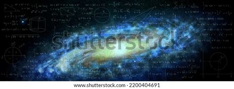 Illustration Basic Physics Mathematics Formulas Galaxy Stock