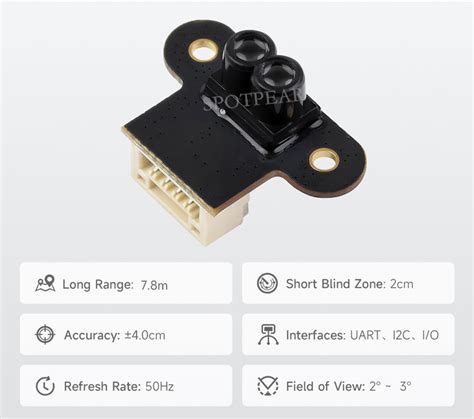 tof time of flight laser range sensor mini radar module uart serial i2c port for arduino