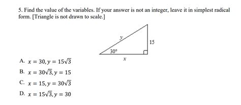 Answered 5 Find The Value Of The Variables If Bartleby
