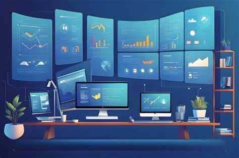 Premium Ai Image Computer Screens Modern Infographic Statistics And Data Analytics