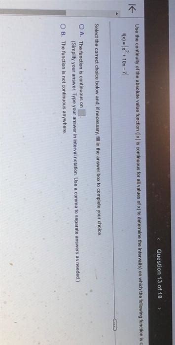 Solved Use The Continuinity Of The Absolute Value Function