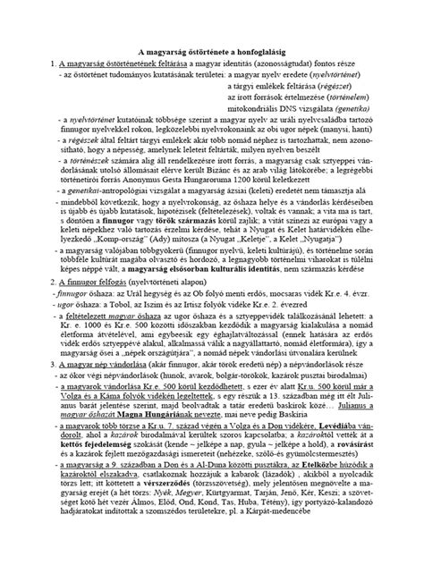 A Magyarság Őstörténete A Honfoglalásig Magyar Őshazá T Magna Hungáriá