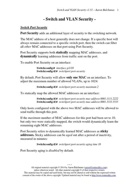 Switch Vlan Security Pdf Pdf