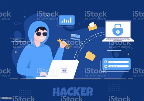 Hacker Using Computer Server To Activity Hacked Database Network