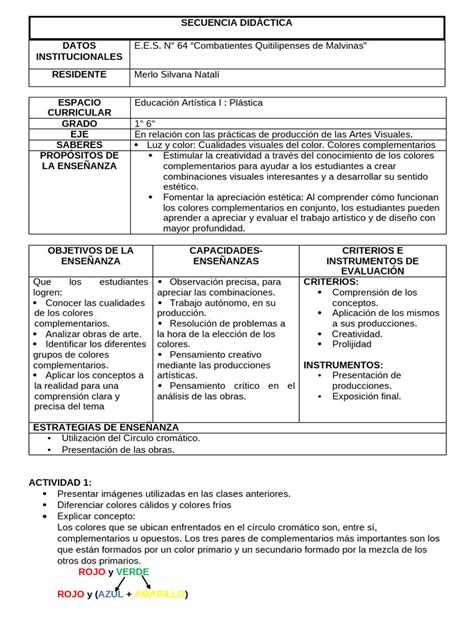 Colores Complementarios 02 07 Pdf