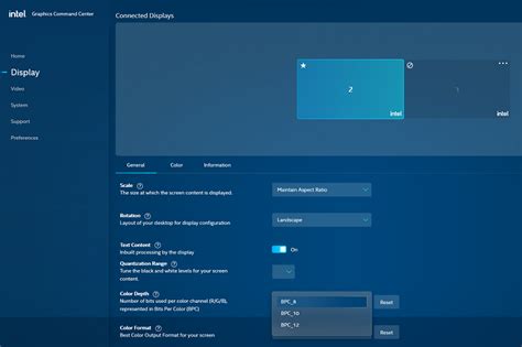How Do I Set Color Depth Or Color Format In The Intel® Graphics