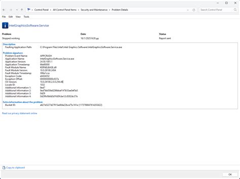 solved re re intelgraphicssoftware service v 32 0 101 6325 crashes