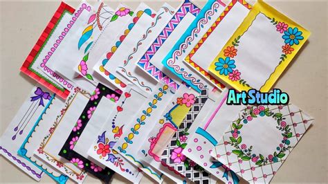 handmade border designs for project work