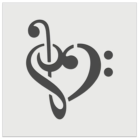 Treble Bass Clef Heart Music Love Diy Cookie Wall Craft Stencil 115