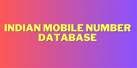 Indian Mobile Number Database At ₹ 2000pack In Hyderabad Id 2853988605973