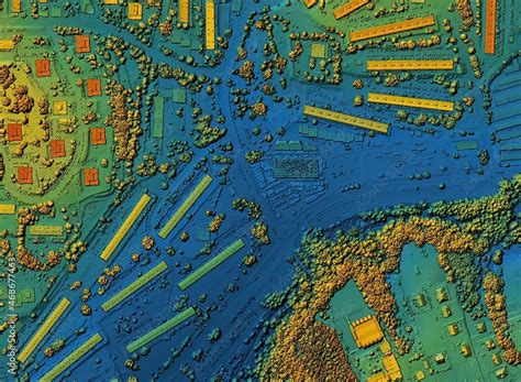 Digital Elevation Model Gis D Illustration Made After Proccesing Aerial Pictures Taken From A