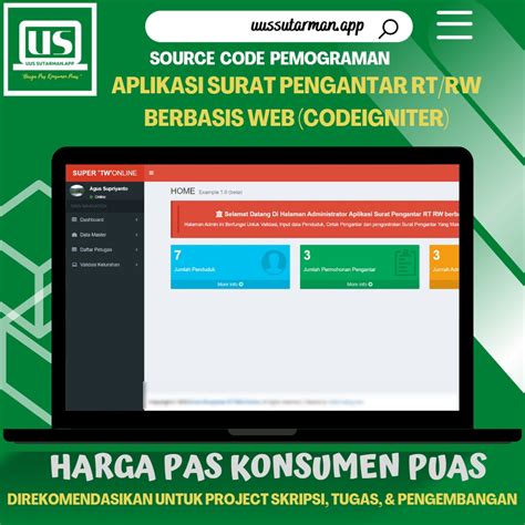 jual source code aplikasi surat pengantar rt rw berbasis web