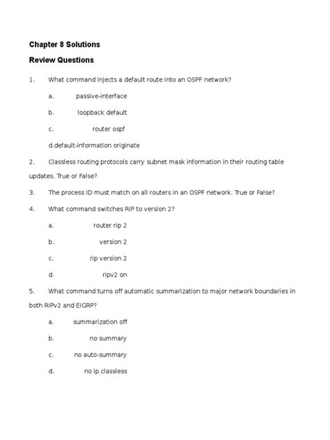 ccna guide to networking ch8 quiz solutions pdf router