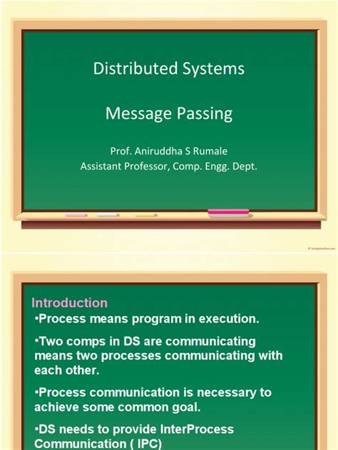 Distributed Systems Message Passing Prof Aniruddha S Rumale Assistant Professor Comp Engg