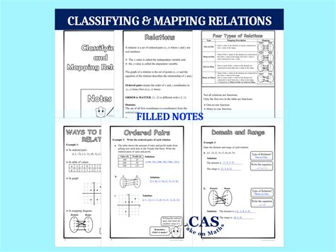 Functions Classifying And Mapping Relations Workbook Teaching Resources
