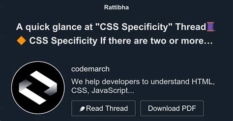 A Quick Glance At Css Specificity Thread🧵 Thread From Codemarch Codemarch Rattibha