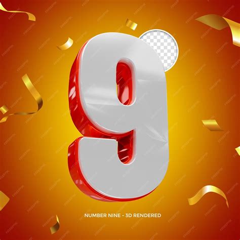 Premium Psd A Poster For The Number 9 With Confetti In The Background