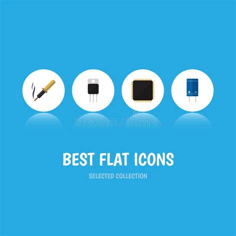 Flat Icon Appliance Set Of Cpu Transistor Repair And Other Vector Objects Also Includes