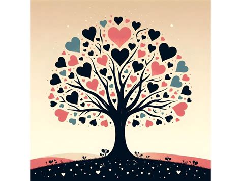 Silhouette Of Tree With Hearts Graphic By LINEART3 Creative Fabrica