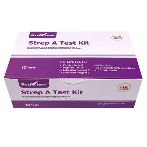 Buy Preview Rapid Strep A Throat Test Kit Throat Testing At Home Clia Waived 10 Tests Per