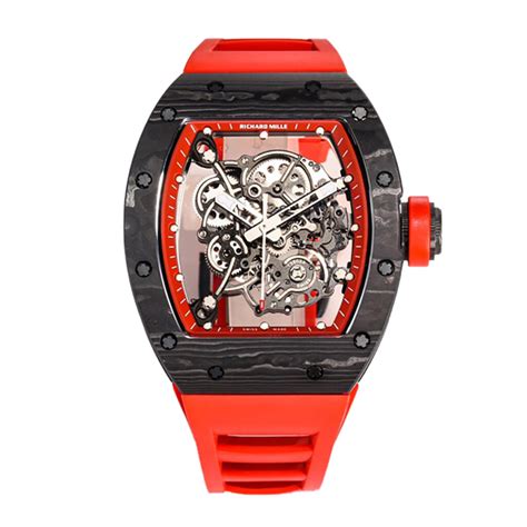 Rm 055 Bubba Watson In Ntpt Carbon Red Rubber Strap Dealer Clocks