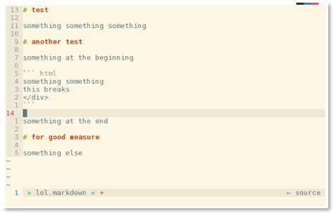 Folding Breaks If Codeblock Ends In Closing Tag · Issue 32 · Vim