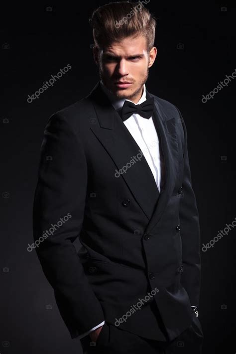 Side View Of A Fashion Man In Tuxedo Looking Away Stock Photo By Feedough 39696565