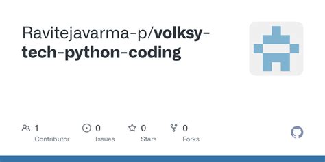 Github Ravitejavarma Pvolksy Tech Python Coding