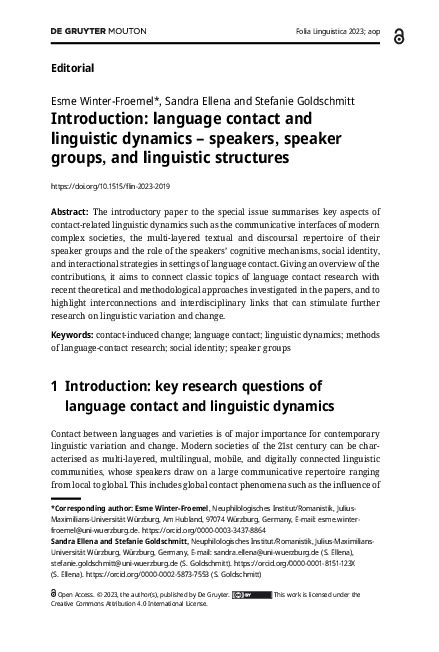 pdf introduction language contact and linguistic dynamics speakers