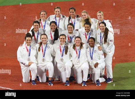 Usa Team Photo Usa Silver Medal July 27 2021 Softball Womens