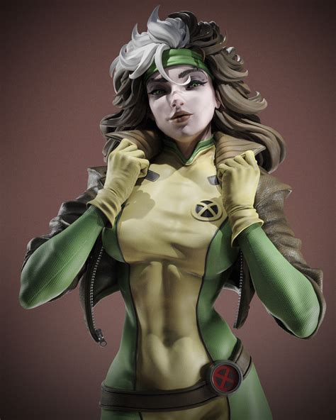 배경 화면 Rogue X Men X 남자 여자들 삽화 큰 가슴 돌연변이 간단한 배경 뷰어를보고 매력적인 긴