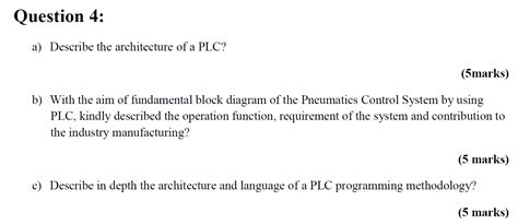 Solved Question A Describe The Architecture Of A PLC Chegg Com