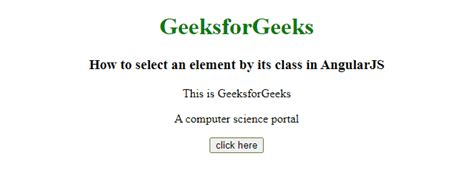 How To Select An Element By Its Class Name In Angularjs Geeksforgeeks