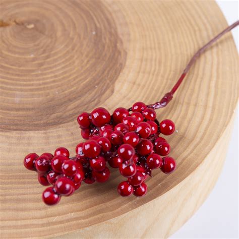 Декоративна гілка ягода калина 16 см 2423 1 фото відгуки характеристики в інтернет