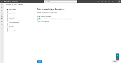 restaurer des données dans sauvegarde microsoft 365 microsoft learn