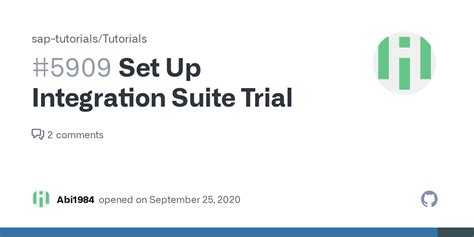 Set Up Integration Suite Trial · Issue 5909 · Sap Tutorialstutorials
