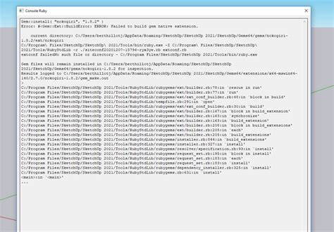 Error When Install Nokogiri On Skp 2021 Ruby Api Sketchup Community