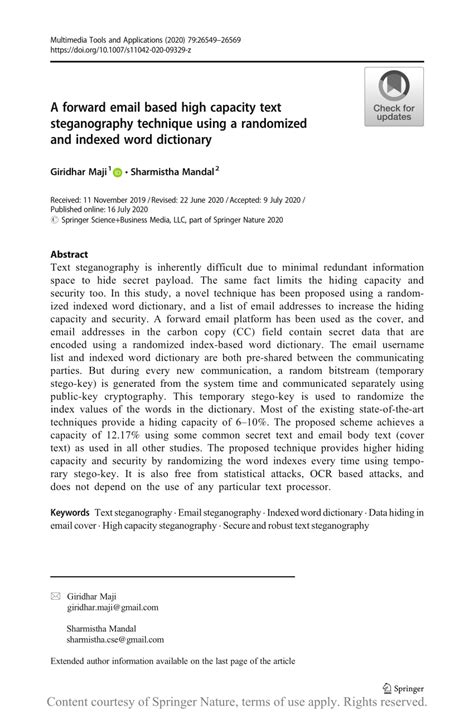 A Forward Email Based High Capacity Text Steganography Technique Using