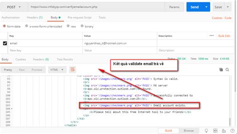 [c ] hướng dẫn kiểm tra địa chỉ email có tồn tại hay không sử dụng api