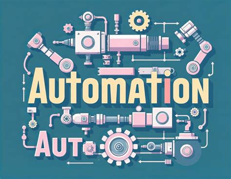 Streamlined Typography Of Automation With Robotic And Industrial