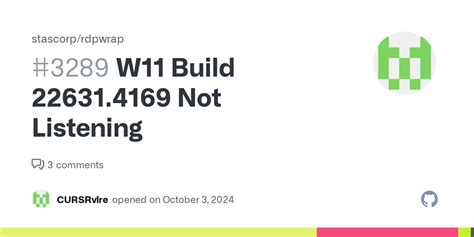 W11 Build 226314169 Not Listening · Issue 3289 · Stascorprdpwrap · Github