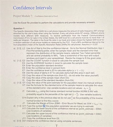 Solved Confidence Intervals Project Module 7 Confidence