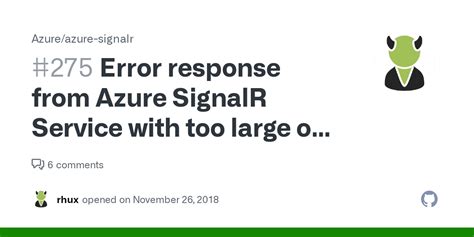 error response from azure signalr service with too large of header