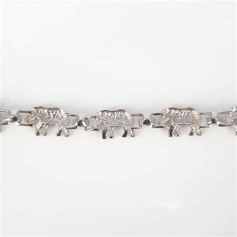 14ct White Gold Elephant Bracelet For Sale At 1stdibs