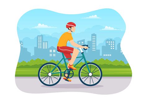 Ilustração De Mountain Bike Com Ciclismo Descendo As Montanhas Para